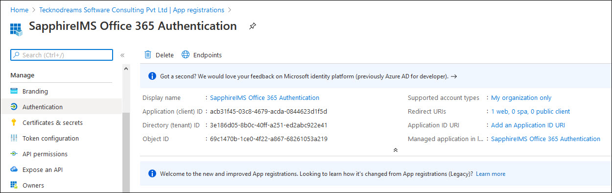 Configuring OAuth2- Office 365