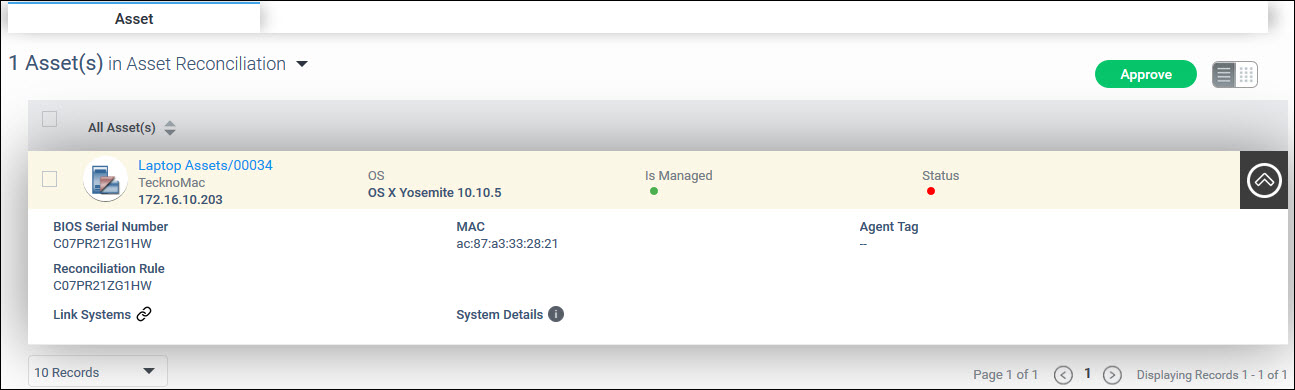 Asset Reconciliation