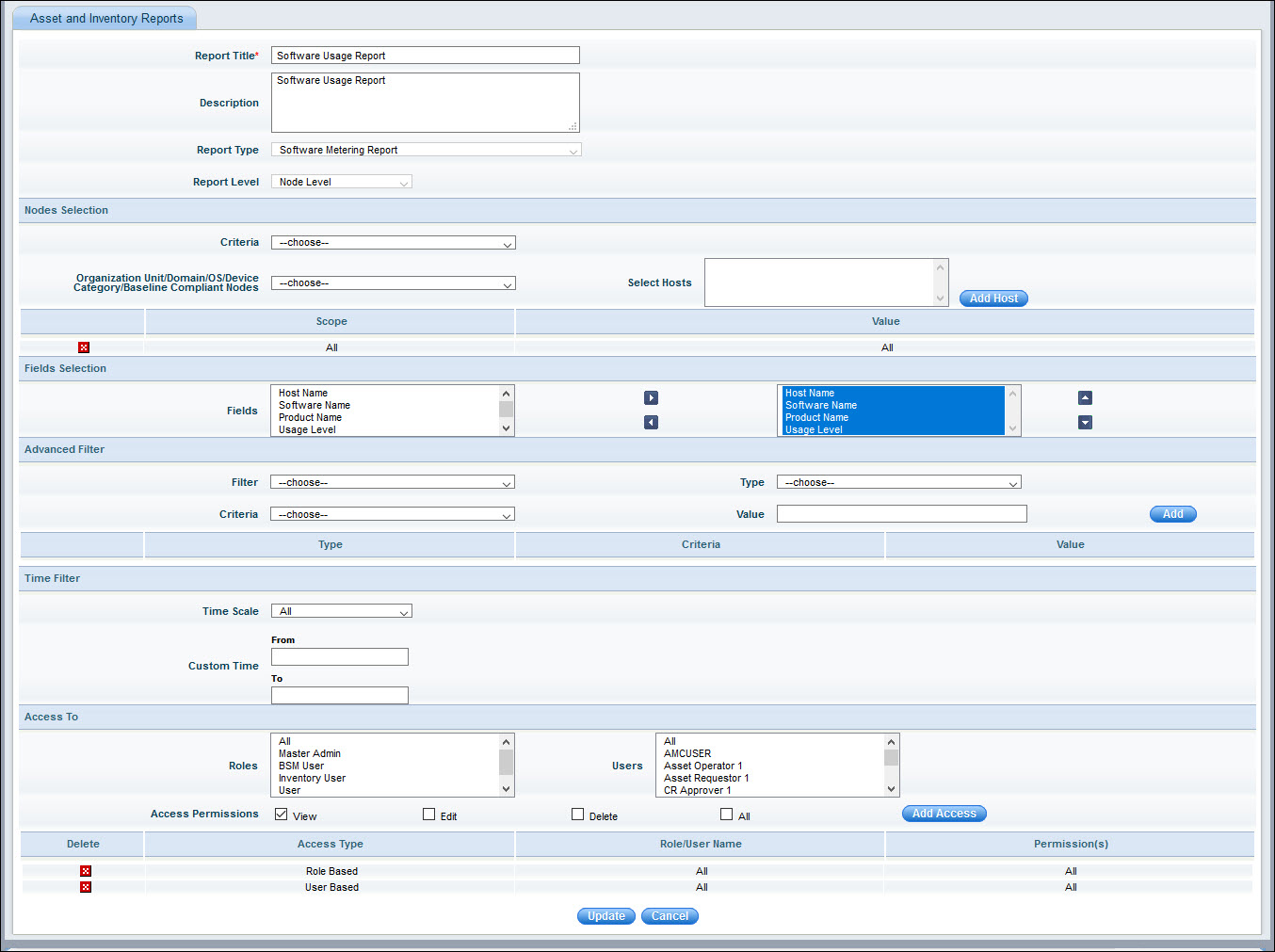 Software Metering Reports