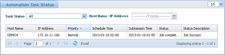 Automation Task Status