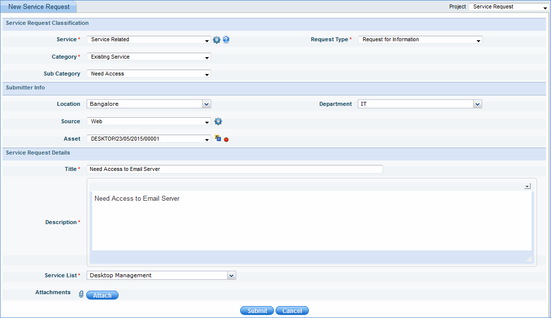 How to Submit Service Request via Web